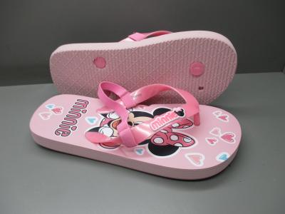 China Licensed Minnie Character Kids Flip Flops Sandals Screen Print And 3D Print for sale