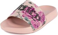 China Lightweight EVA Women's Slides Printed Upper Mule Sandals OEM Logo for sale