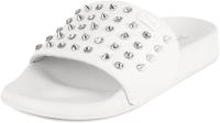 China Summer Women's Slides Pool Mule Sandals Metal Rivets Beaded Slip On Slipper for sale