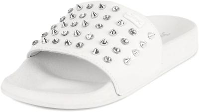 China Summer Women's Slides Pool Mule Sandals Metal Rivets Beaded Slip On Slipper for sale