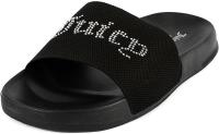 China Casual Outdoor Use Slides Summer Flat Sandals With Textile Beaded Upper for sale