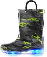 China OEM PVC Light Up Childrens Wellington Boots With Handles Streamlined Design for sale