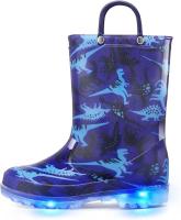 China OEM PVC Light Up Childrens Wellington Boots With Handles Streamlined Design for sale