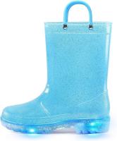 China Functional Pvc Light Up Kids Rain Boots With Handles OEM Logo Size for sale