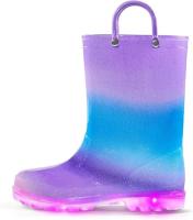 China Functional Pvc Light Up Kids Rain Boots With Handles OEM Logo Size for sale