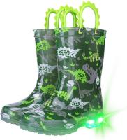China Cute Design Light Up Kids Rain Boots With Handles Boys And Girls Wellies for sale