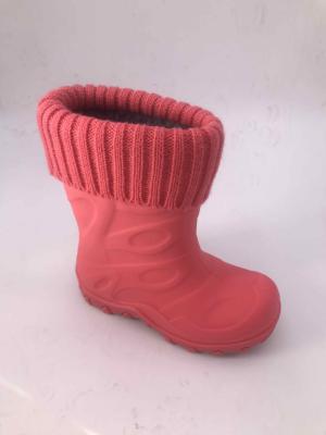 China Slip Resistant TPR Kids Rain Boots Lightweight With Warm Knits Customized Colors for sale
