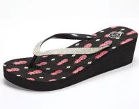 China PE EVA Women Summer Wedge Flip Flops non slip sandals Customized Colors for sale