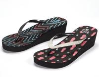 China PE EVA Women Summer Wedge Flip Flops non slip sandals Customized Colors for sale