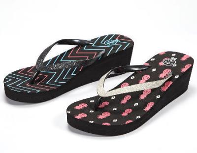 China PE EVA Women Summer Wedge Flip Flops non slip sandals Customized Colors for sale