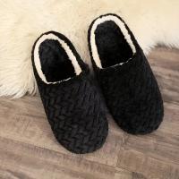 China Womens Slipper Warm Comfy Memory Foam House Slippers Knitted Shoes Faux Fur Lined for sale
