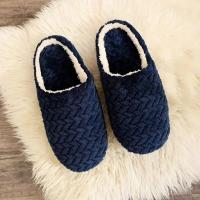 China Womens Slipper Warm Comfy Memory Foam House Slippers Knitted Shoes Faux Fur Lined for sale