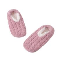 China Custom Logo Women's Indoor Slippers With Faux Fur Lined And Warm Knitted Upper for sale