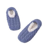 China Custom Logo Women's Indoor Slippers With Faux Fur Lined And Warm Knitted Upper for sale