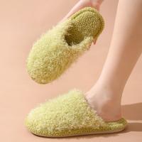 China Colorful Fluffy Upper Women's Indoor Slippers Warm Comfy Memory Foam House Slippers for sale