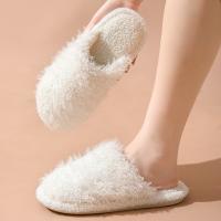 China Colorful Fluffy Upper Women's Indoor Slippers Warm Comfy Memory Foam House Slippers for sale