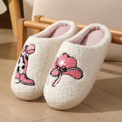 China OEM Womens Holiday Halloween Slipper Knitted Ladies Christmas Slippers Anti Slip for sale