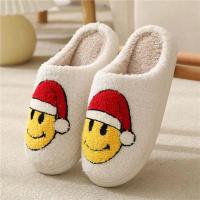 China Indoor Comfortable Warm Christmas Ladies Slippers With Closed Toe Silhouette for sale