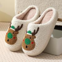 China Indoor Comfortable Warm Christmas Ladies Slippers With Closed Toe Silhouette for sale