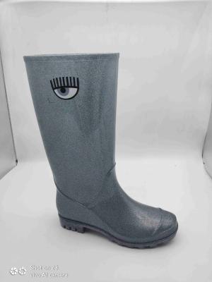 China Female PVC Slip On Tall Glitter Rain Boots Waterproof OEM ODM Service for sale