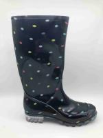 China Women Pvc Slip On Tall Rain Boots Chelsea Wellington Style Ladies Ankle Gumboots for sale