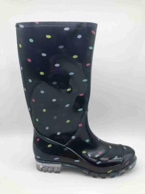 China Women Pvc Slip On Tall Rain Boots Chelsea Wellington Style Ladies Ankle Gumboots for sale