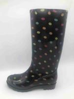 China Women Pvc Slip On Tall Rain Boots Chelsea Wellington Style Ladies Ankle Gumboots for sale