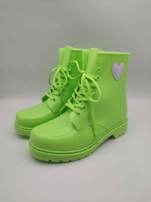 China Multi Colored PVC Martin Women's Rain Boots Light Weight Waterproof Ankle Boots for sale