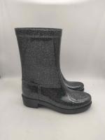 China OEM Logo Women's Rain Boots Ladies Mid Calf Boots Solid Color Pattern Comfortable for sale
