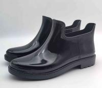 China Women's PVC Slip On Rain Boots Double Upper Boots Matt Finish Chelsea Wellington Styles for sale