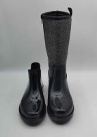 China Women's PVC Slip On Rain Boots Double Upper Boots Matt Finish Chelsea Wellington Styles for sale
