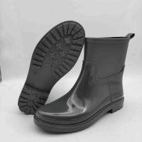 China Women's PVC Slip On Rain Boots Double Upper Boots Matt Finish Chelsea Wellington Styles for sale