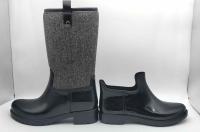 China Women's PVC Slip On Rain Boots Double Upper Boots Matt Finish Chelsea Wellington Styles for sale