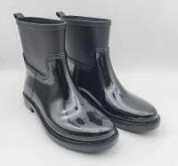 China Women's PVC Slip On Rain Boots Double Upper Boots Matt Finish Chelsea Wellington Styles for sale