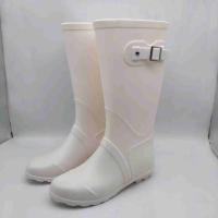 China Ladies Pvc Tall Garden Boots Waterproof Rain Boots With Solid Pvc Upper Buckled Trims for sale