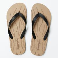 China Custom Color Men's Flip Flops Textured Footbed Summer Slides Lightweight Design for sale