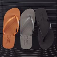 China Fashionable Men's Flip Flops Sandals With PU Upper Custom Embossed Logo for sale