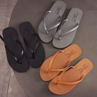 China Fashionable Men's Flip Flops Sandals With PU Upper Custom Embossed Logo for sale