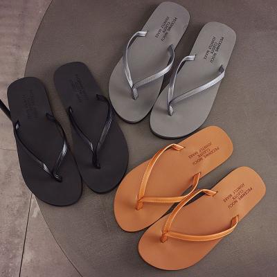 China Fashionable Men's Flip Flops Sandals With PU Upper Custom Embossed Logo for sale