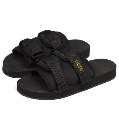 China Custom Brand Men Summer Flip Flops With Plugged Canvas Upper for sale