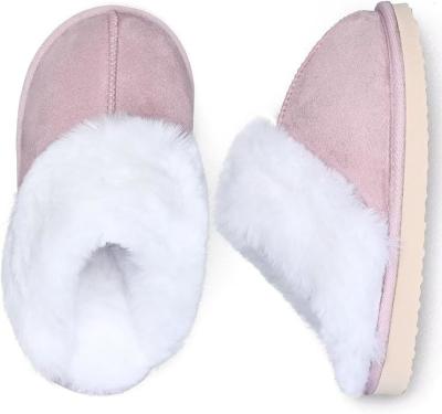 China Fur Lined Warm Slippers With Memory Foam Kids Indoor Slippers with Breathable Faux Fur Lining and Odor Prevention for sale