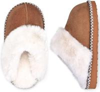 China Fur Lined Warm Slippers With Memory Foam Kids Indoor Slippers with Breathable Faux Fur Lining and Odor Prevention for sale