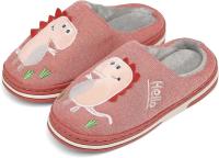 China Fun DIno Featured Kids Slippers Warm Faux Fur Lining for Winter Comfort for sale