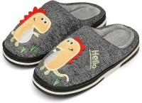 China Fun DIno Featured Kids Slippers Warm Faux Fur Lining for Winter Comfort for sale