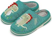 China Fun DIno Featured Kids Slippers Warm Faux Fur Lining for Winter Comfort for sale
