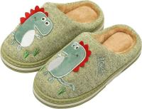 China Fun DIno Featured Kids Slippers Warm Faux Fur Lining for Winter Comfort for sale