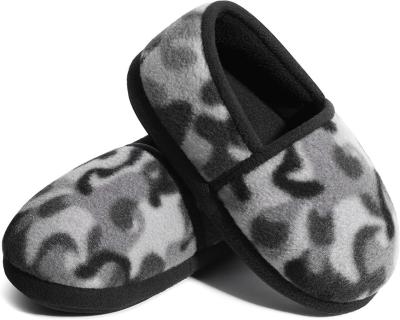 China Faux Fur Lining Boys Kids Indoor Slippers Camouflage Style With Printed Upper for sale