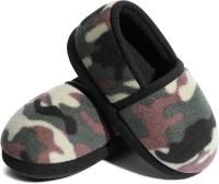 China Faux Fur Lining Boys Kids Indoor Slippers Camouflage Style With Printed Upper for sale