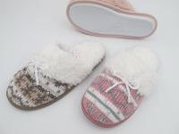 China Warm Winter Womens House Slippers With Knit Uppers And Anti Slip Outsole for sale