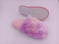 China OEM Tie Die Materials Women's Indoor Slippers With Warm Fuzzy Faux Fur Lining for sale